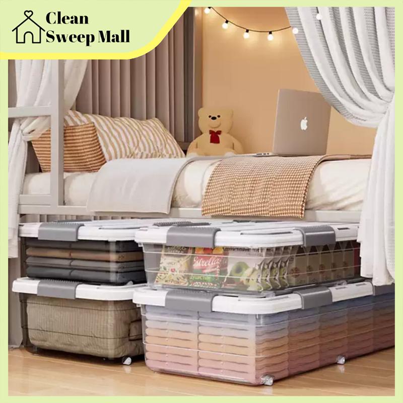 Oversize Folding Flat Clothes Organizer Megabox With Lid Transparent ...
