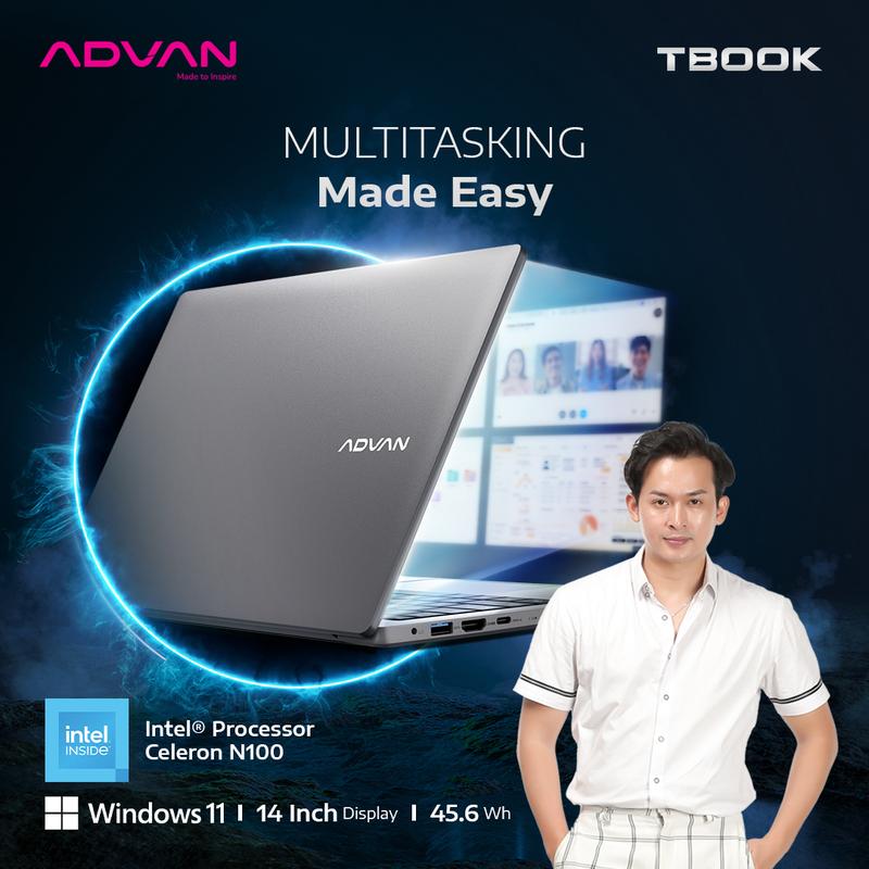 [Exclusive Steven Stenly] ADVAN TBOOK Intel N100 4GB/128GB 14" HD Laptop Notebook Free Windows ...