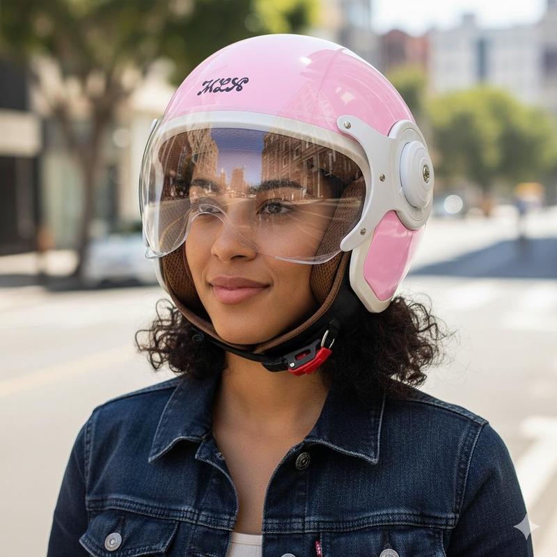 [PROMO LIVE OBRAL HELM]Helm Bogo Retro Full Leher pink coral Cocok ...
