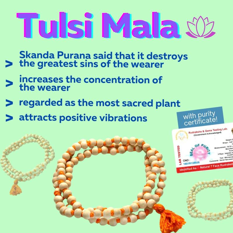 Original Tulsi Bead 108 Mala With Lab Certificate - TikTok Shop Malaysia
