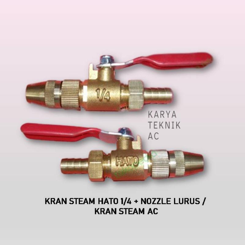 KRAN STEAM HATO 1/4 + NOZZLE LURUS / KRAN STEAM AC - Shop | Tokopedia
