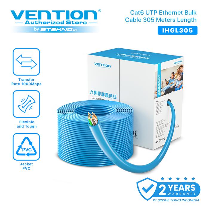 Promo VENTION Kabel Lan UTP Cat6 Cat 6 RJ45 Ethernet 305M - IHLB, 305 ...