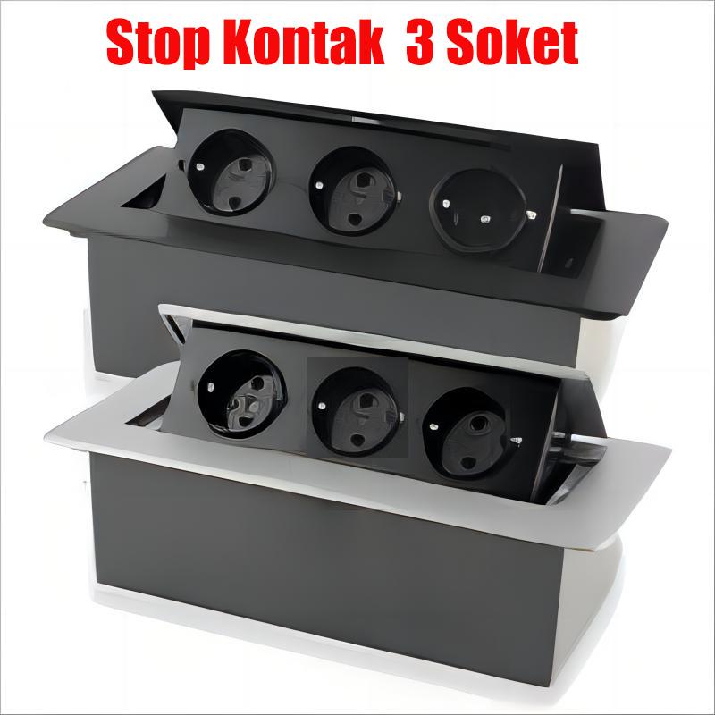 Hidden Socket Stop POP UP Kontak Meja Meeting Tanam 3 Socket - Shop ...