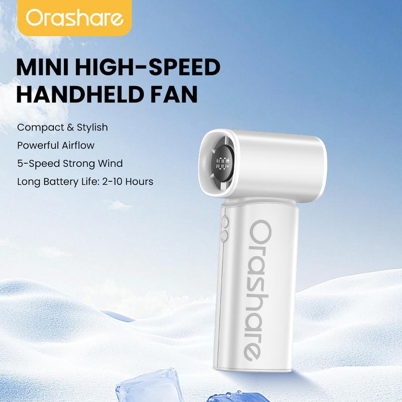 Orashare HF17 Handheld Mini Fan 4000mAh Rechargeable 5 Gear Strong ...