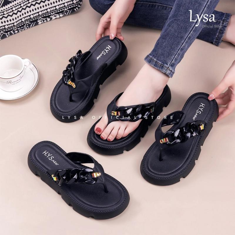 Sandal Wanita Jelly Karet Motif Rantai Jepit Tinggi Sol Teba - Shop ...