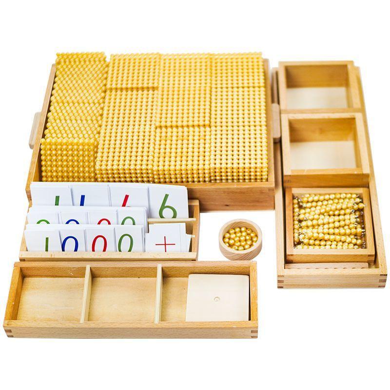 Montessori Materials Bead Math Toy Gold Beads Symbols No Trays - Shop ...