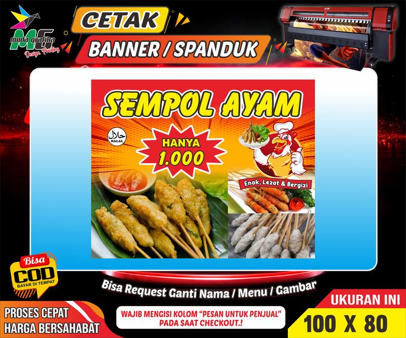 SPANDUK SEMPOL AYAM l BANNER SEMPOL 100x80 - Shop | Tokopedia