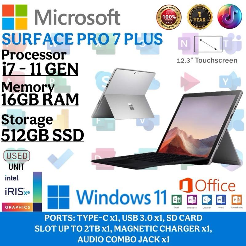 Surface Pro 7 plus i7/11Gen 16GB Ram 512GB SSD (WARRANTY 1 YEAR t&c ...
