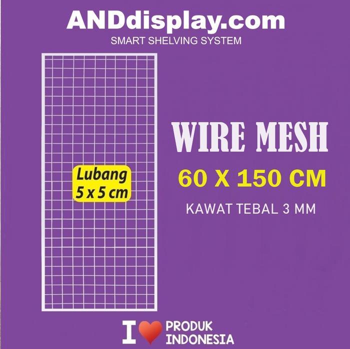 Wire Grid Mesh 60 X 150 Cm - Kawat Jaring Kotak - Ram Dinding Bingkai ...