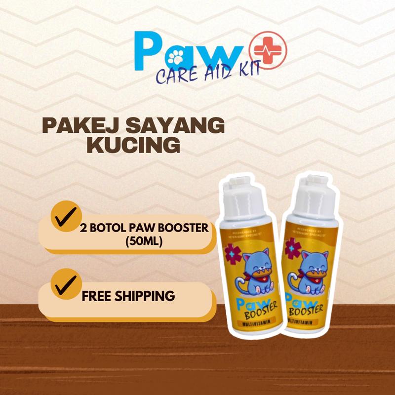 PAW CARE AID KIT- 2 BOTOL PAW (50ML) multivitamin kucing/ - TikTok Shop ...