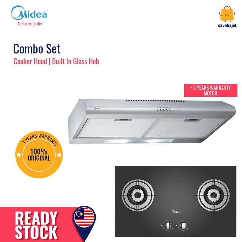Midea kombo Set Penyedut Asap Dapur & Pemangkin Kaca Midea Slim ...