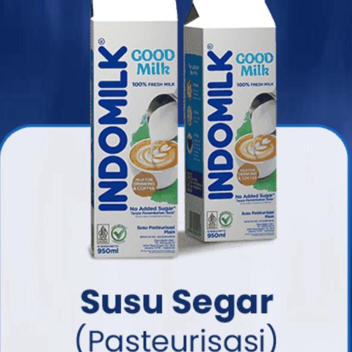 Jual Indomilk Susu Fresh Milk 100% Segar Pasteurisasi 950ml Tanpa Gula ...
