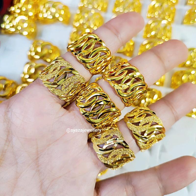 Cincin Lipan Coco Pahat Pasir Cop 916 Lebar 1.5cm Emas Sadu - TikTok ...