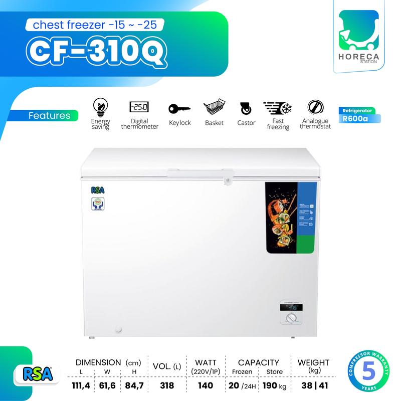 RSA Chest Freezer Box 318 Liter CF-310Q / CF 310Q / CF 310 Q - Shop ...