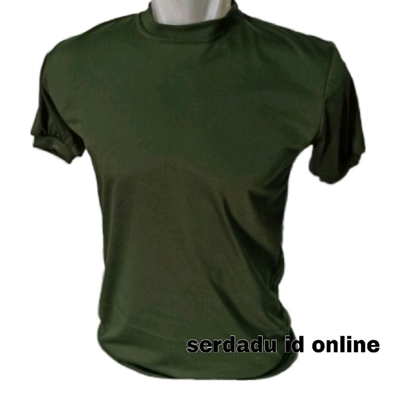 kaos polos hijau army kaos pdh dalaman army Oblong Pria Baju - Shop ...