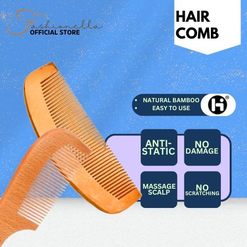 Plain Organic Bamboo Wooden Hair Comb with Handle Massage Comb - TikTok ...