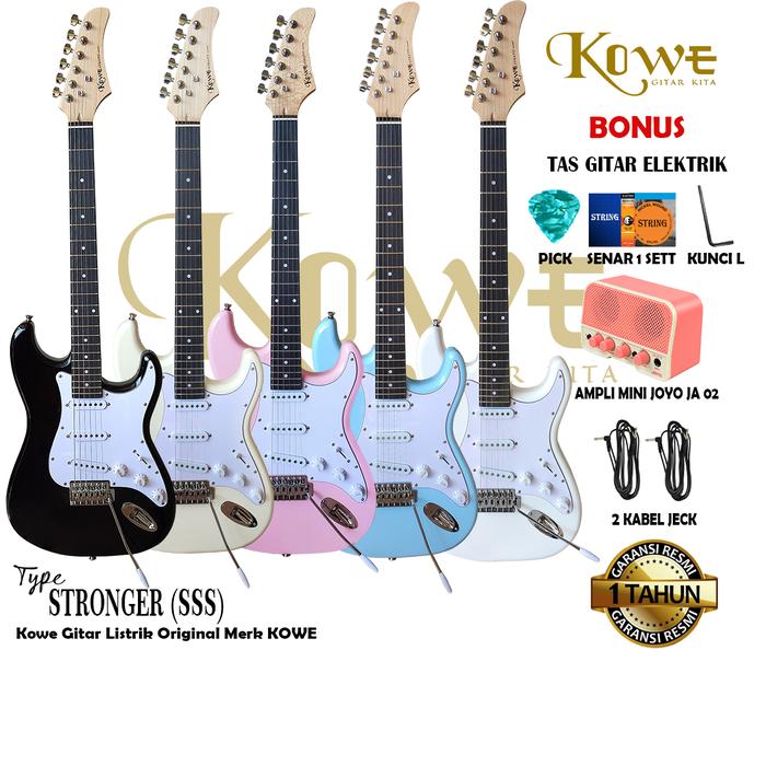 Promo Kowe Gitar Listrik Type Stronger (SSS) Merk Kowe - HITAM ...