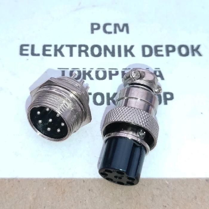 Jual Aviation Connector Plug 8P Male Female GX16 CB 8 PIN 16mm Konektor ...