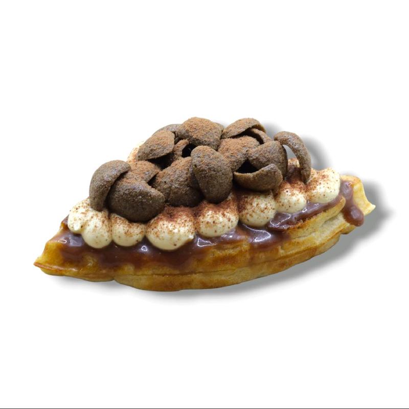 Milo Dinosaur Cream Cheese- Chewy mochi waffle topped with rich ...