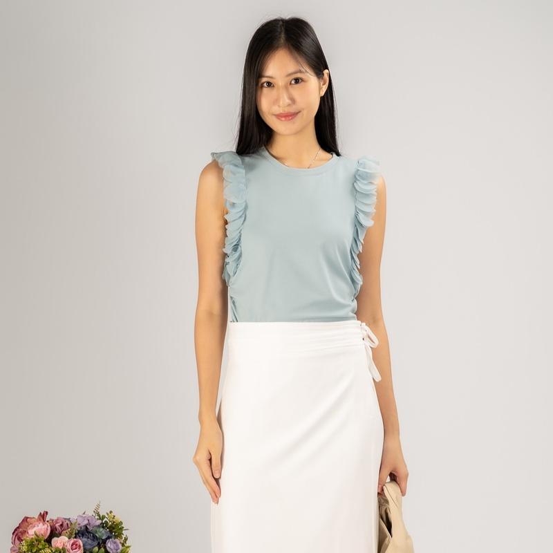 [New Launch] Eclatique Daisy Breeze Top in Light Blue & Pink - TikTok Shop Singapore