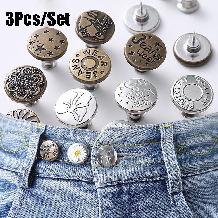 3PCs/Set Snap Fastener Metal Buttons Jeans Waist Buttons Perfect ...