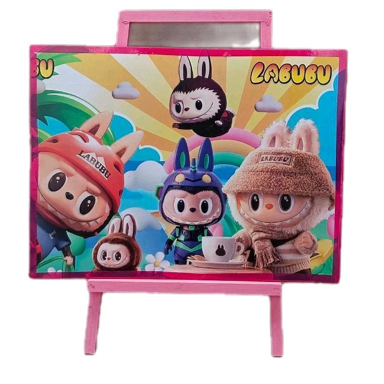 whiteboard putih anak Labubu dan kuromi dengan kaki kayu - Shop | Tokopedia