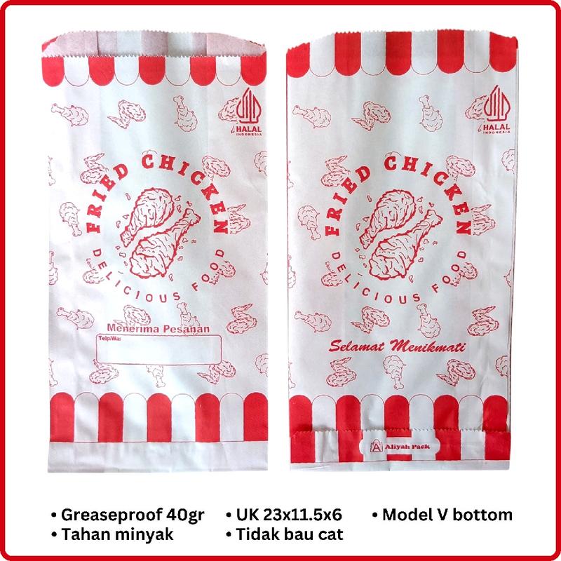 Kertas Fried Chicken 250 Pcs Paper bag satchel bag bungkus Fried - Shop ...
