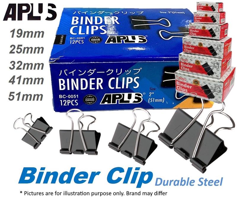 Aplus / Niso Binder Clip Double Paper Clip 12 pieces/box Document ...
