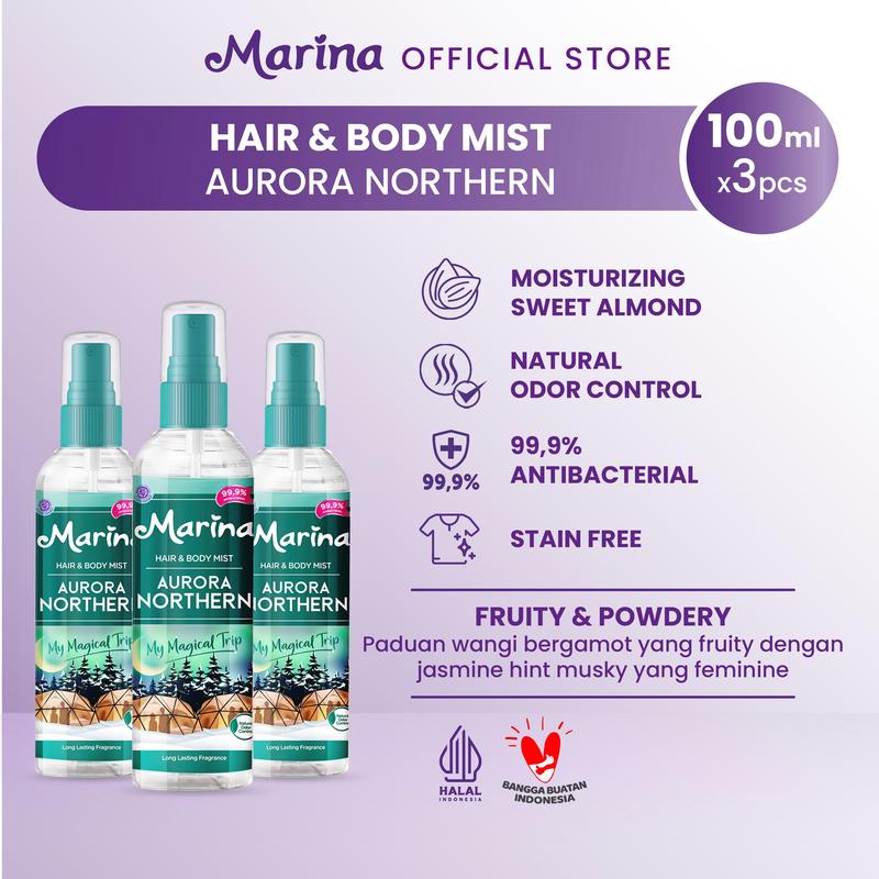 Marina Hair & Body Mist Cologne [100 ml / 3 pcs] - Exp : 04.2026 - Shop ...