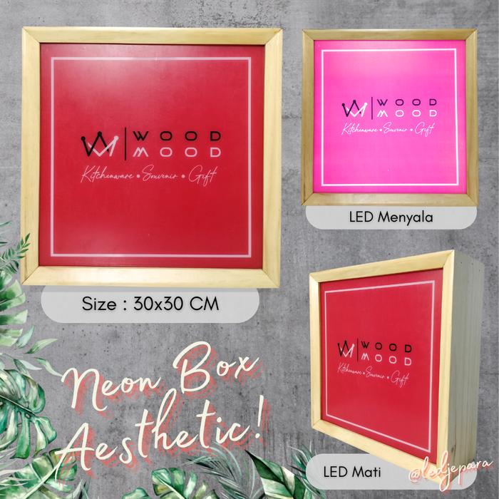 Jual Neon Box Akrilik Frame Kayu Estetik Neon Box Kotak Nama Toko - Kab ...