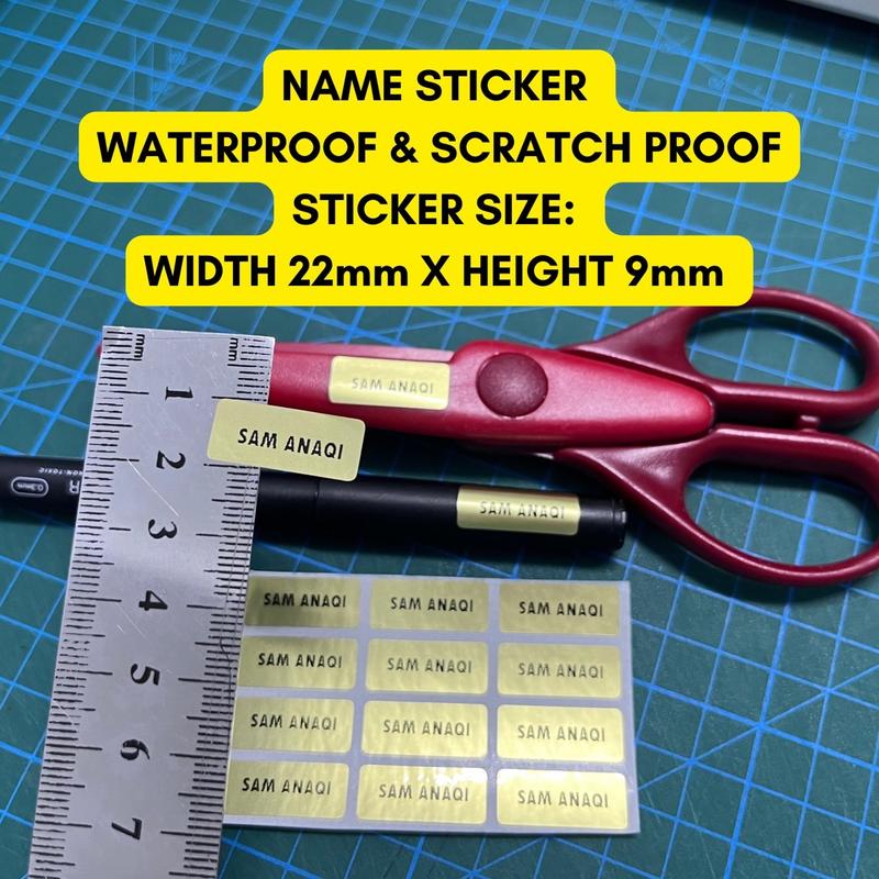 Gold & Rainbow Name Sticker for School | Sticker Nama Anak Sekolah ...
