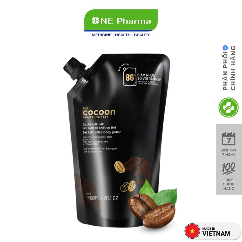 Tẩy tế bào chết body cafe Đắk Lắk Cocoon túi Refill Body Scrub - TikTok ...