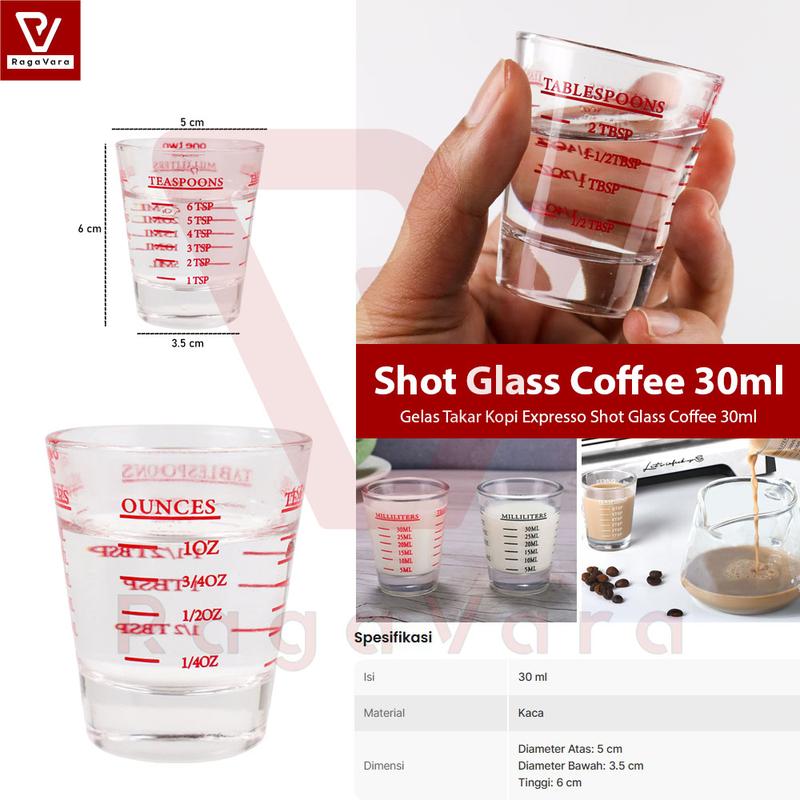Gelas Takar Kopi Expresso Shot Glass Coffee 30ml Takaran - Shop | Tokopedia