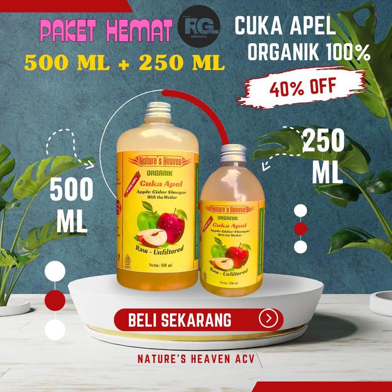 Cuka apel Organik original wtih mother / Apel cider vinegar - Shop ...