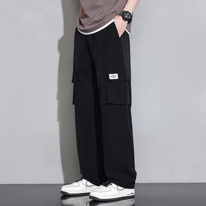 Promo Zenomic Celana Cargo Panjang Pria Hitam Loose Pant Oversize Baggy ...