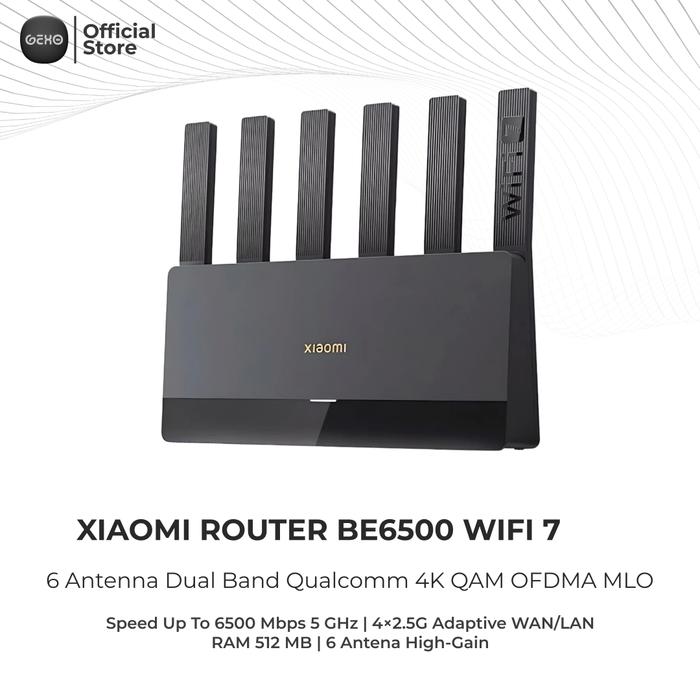 Promo Xiaomi Router WiFi 7 6 Antenna Dual Band Qualcomm 4K QAM OFDMA ...