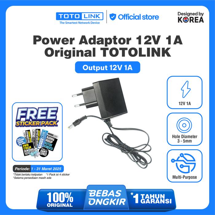 Promo TOTOLINK Power Adapter 12V 1A untuk Router Modem Access Point ...