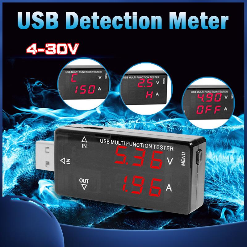 DC 4-30V Dual USB Micro Multifunctional Tester - Digital Display ...