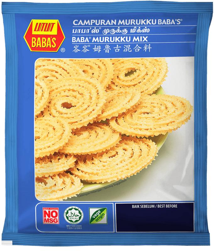 BABA's Murukku Mix Flour, Tepung Campuran Murukku BABA's | 500gm ...