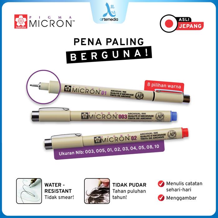 Jual Sakura Pigma Micron Fineliner Drawing Pen | Archival Pigment Ink ...