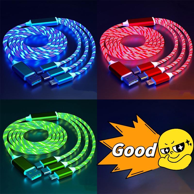 Kabel Berkilau, Kabel Universal 3 DALAM 1, Kabel Caj Cepat, Kabel ...