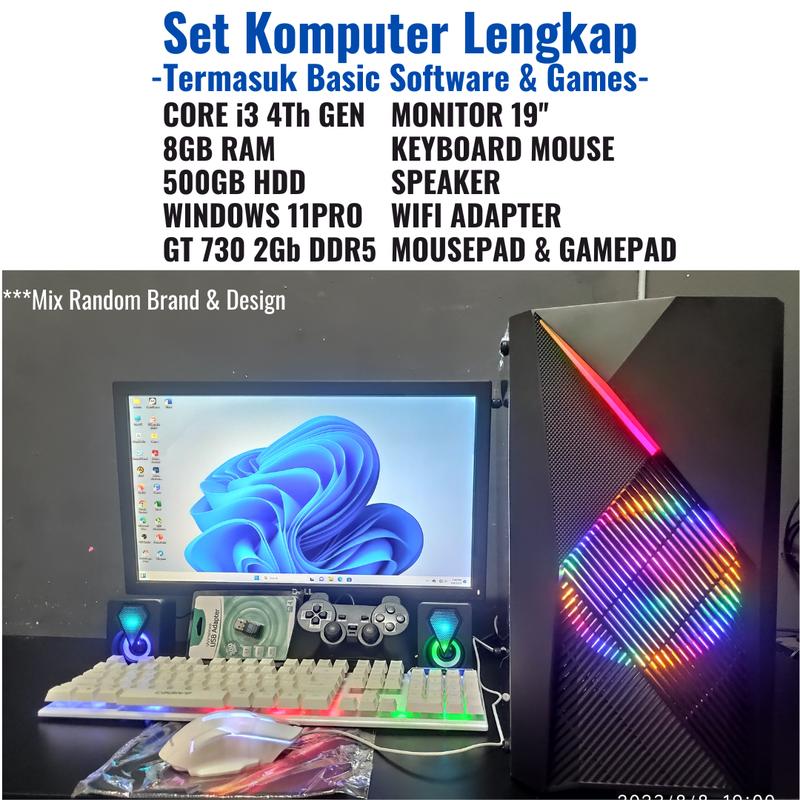 Set Komputer Lengkap i3 i5 3rd 4th Gen Pc Desktop Office desktops ...