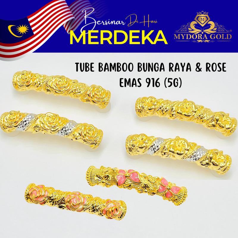 MYDORA Tube Bamboo BUNGA RAYA & ROSE (5G) l EMAS 916/22K - TikTok Shop ...