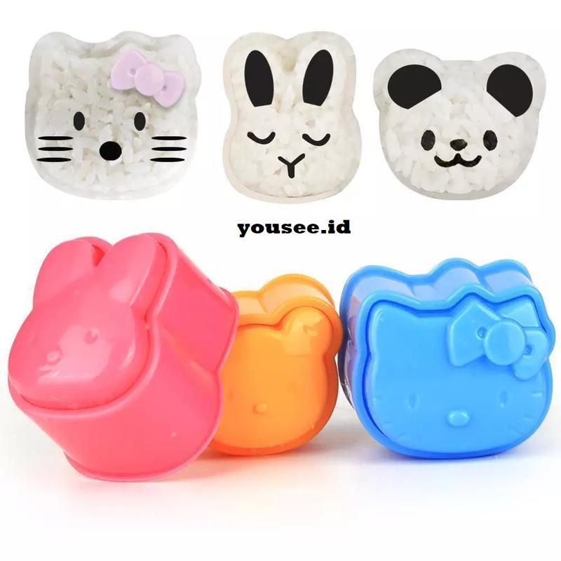 1 set isi 3pcs - Cetakan nasi bento rice mold alat cetak nas - Shop ...