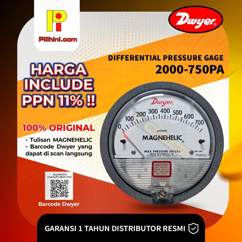 Dwyer 2000-750PA Magnehelic Differential Pressure Gage - Shop | Tokopedia