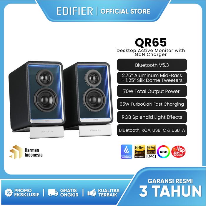 Promo EDIFIER QR65 Desktop Speaker Active Monitor with GaN Charger ...
