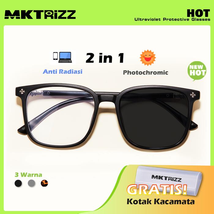 Promo MKTRIZZ 2in1 Photochromic kacamata Matahari Anti Radiasi Anti ...