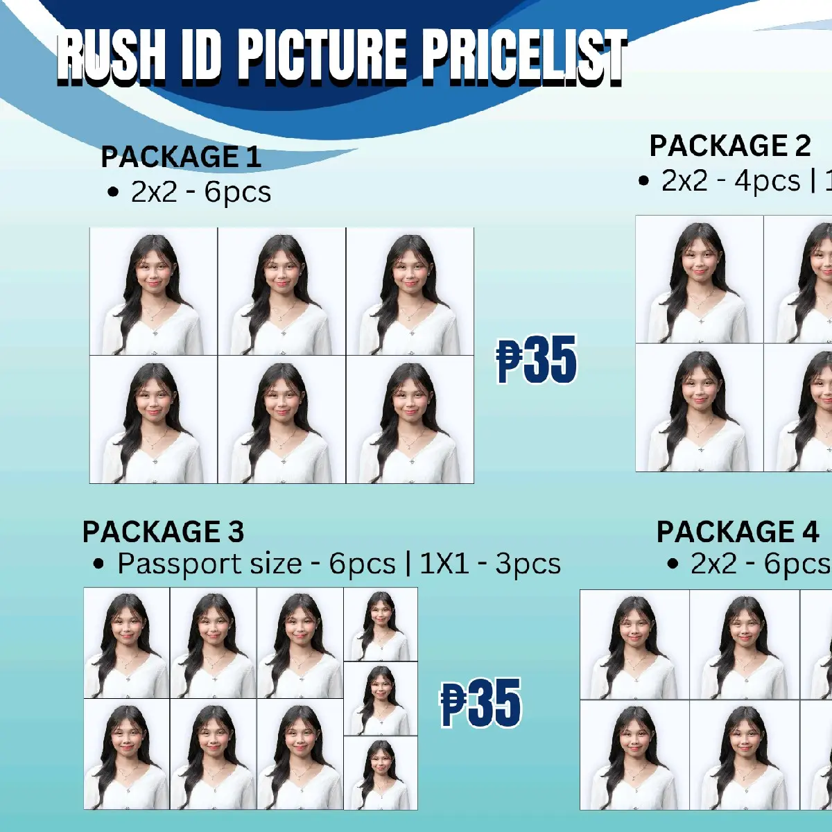 RUSH ID PICTURE PACKAGE ( 1X1 , 2X2, PASSPORT SIZE ) - TikTok Shop ...