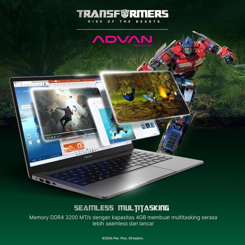 ADVAN TBOOK x Transformers Intel N100 4GB/128GB 14" HD Windows 11 ...
