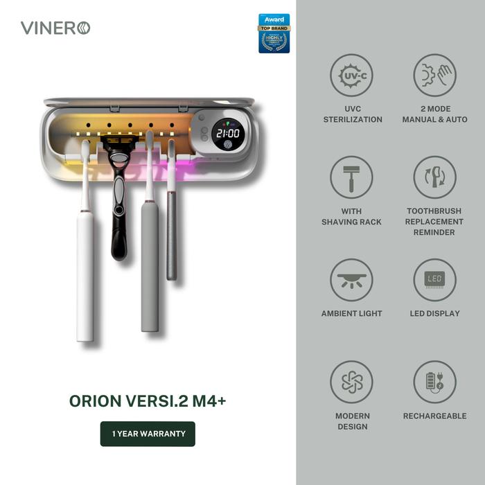 Promo Vinero Orion Smart Toothbrush Sterilizer Carbon Fiber UV Light ...